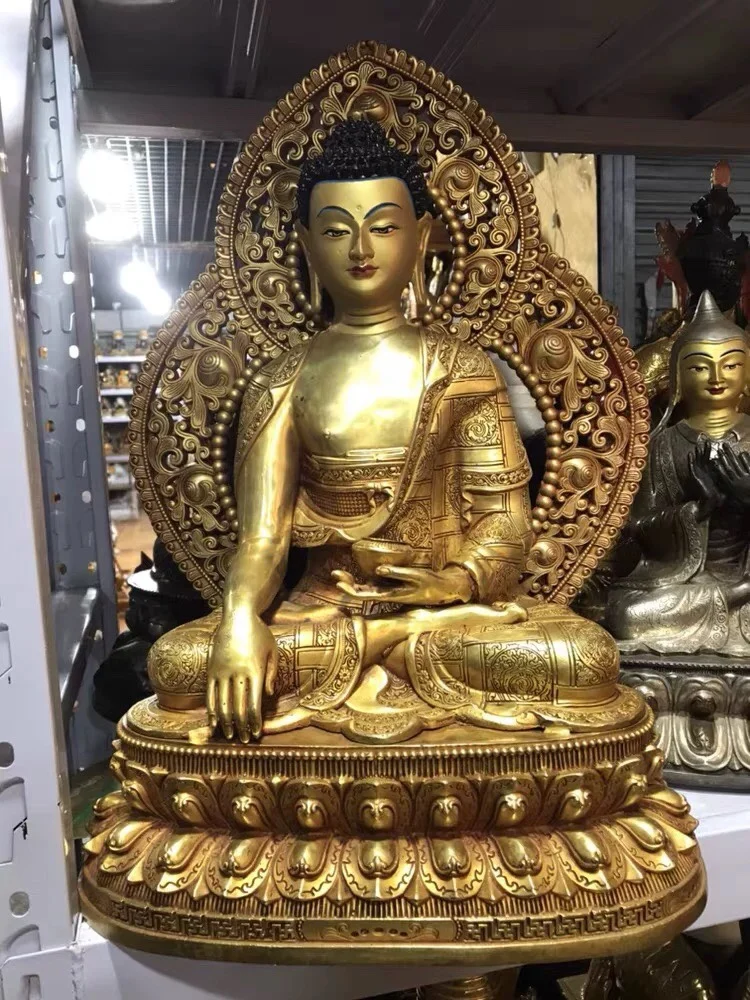 48cm-huge-GOOD-Buddhism-Tibet-India-Nepal-Effective-protection-COPPER ...