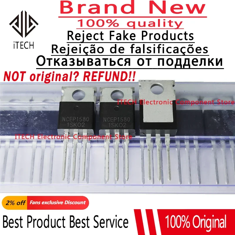 (10-50)pcs/lot Original MOSFET NCEP1580 150V80A 1580 TO-220 Transistor ...