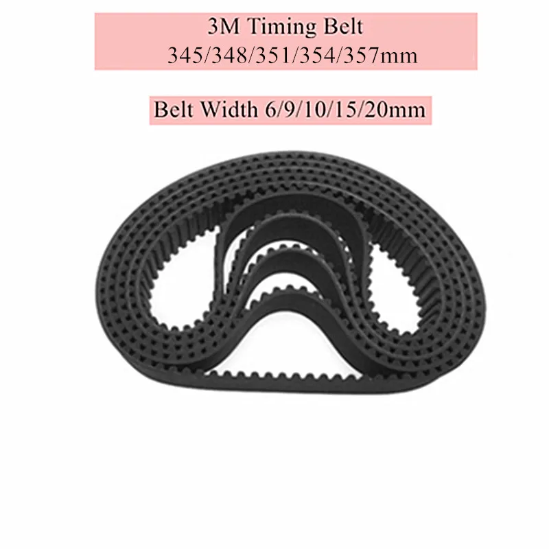 Htd 3m Timing Belt 345/348/351/354/357mm 6/9/10/15/20mm Width ...