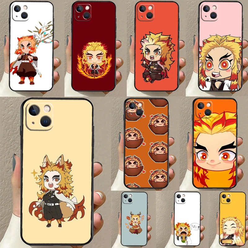 Chibi Rengoku Eating Demon Slayer Case For iPhone 14 13 12 11 Pro Max ...