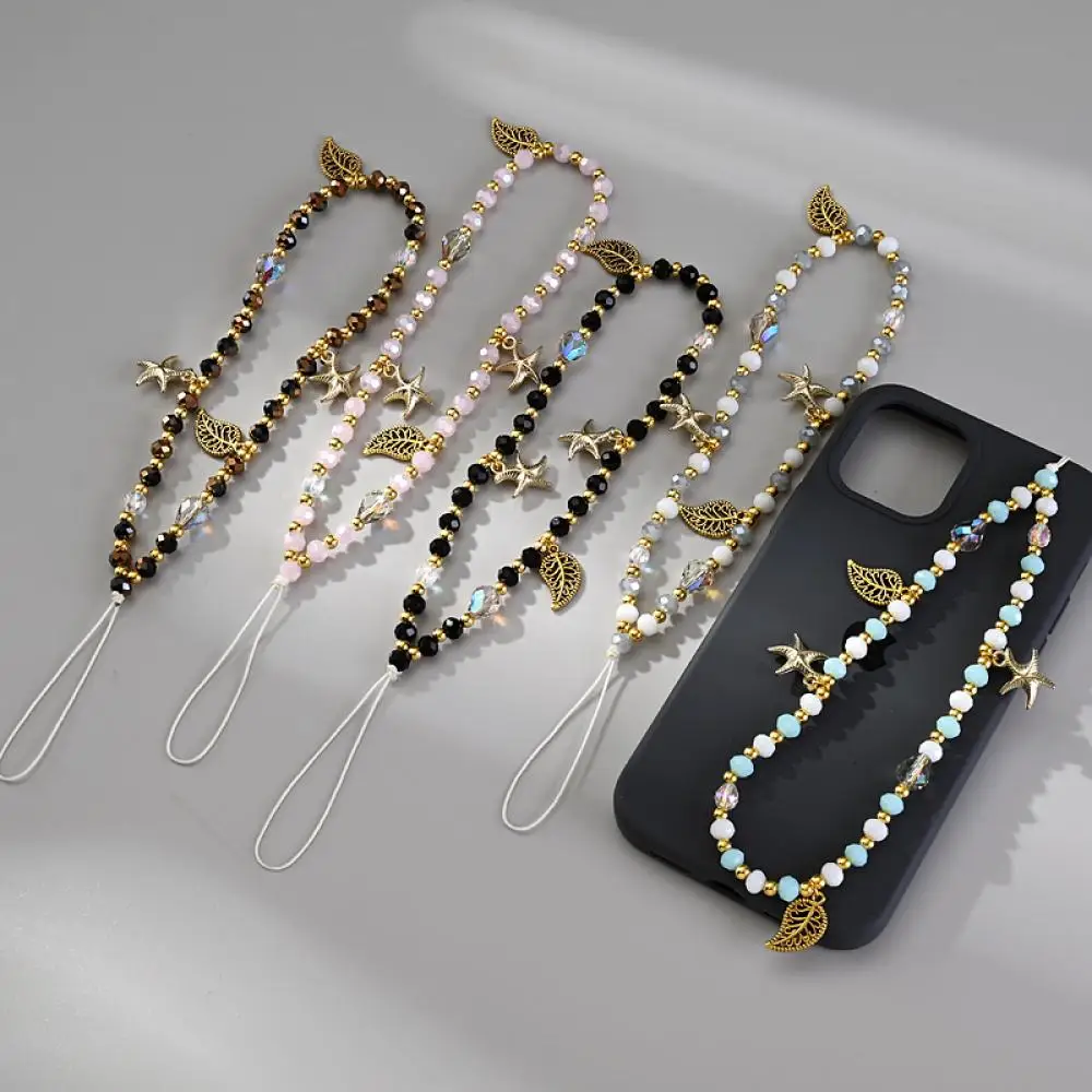 Vintage-Crystal-Acrylic-Mobile-Phone-Chain-For-Anti-Loss-Starfish-Leaf ...
