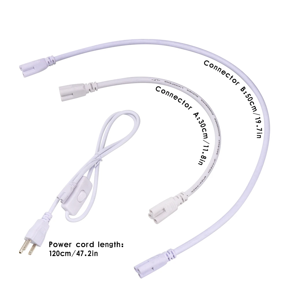 T5-T8-Extension-Cord-3Pin-LED-Tube-Connector-Cable-50cm-100cm-Power ...