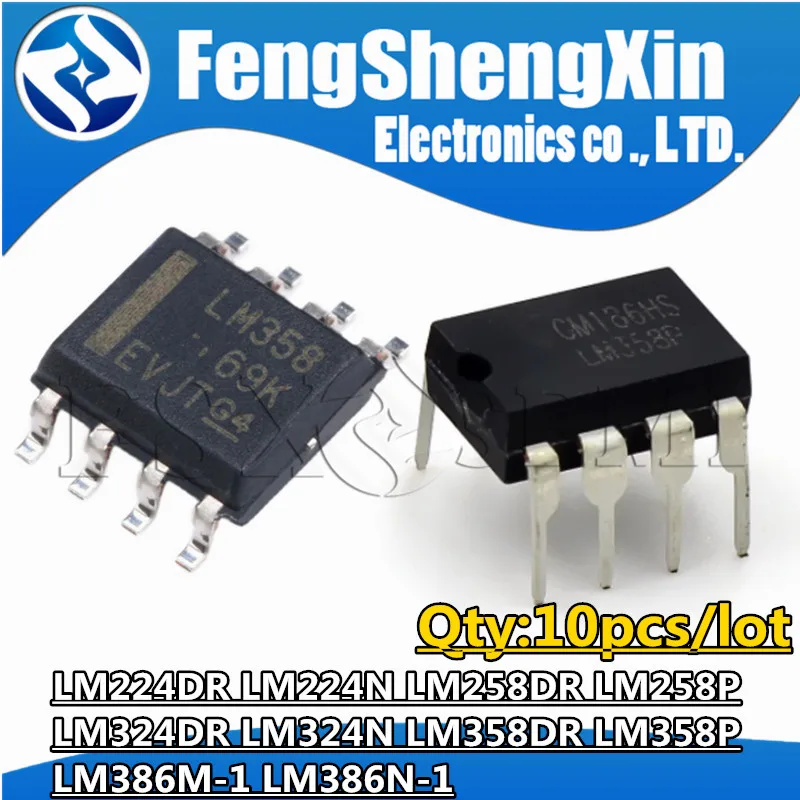10-pz-lotto-LM224-LM224DR-LM224-LM258-LM258DR-LM258P-LM324DR-LM324N-LM324-LM358-LM358P-LM358DR ...
