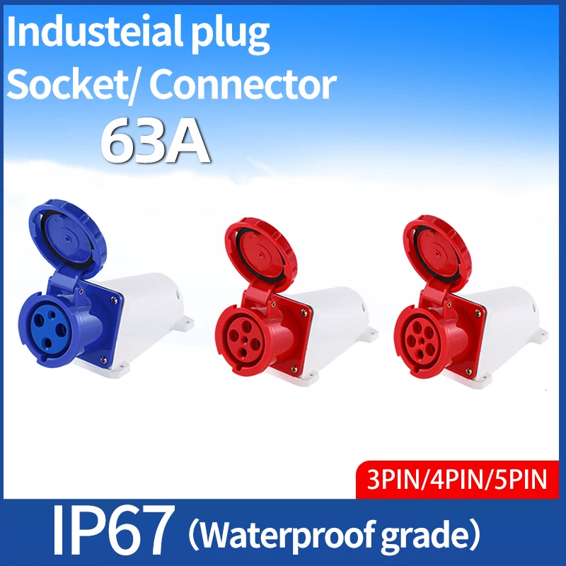 Industrial-Plug-IP67-63A-Waterproof-Connector-3P-4P-5PIN-Electrical ...