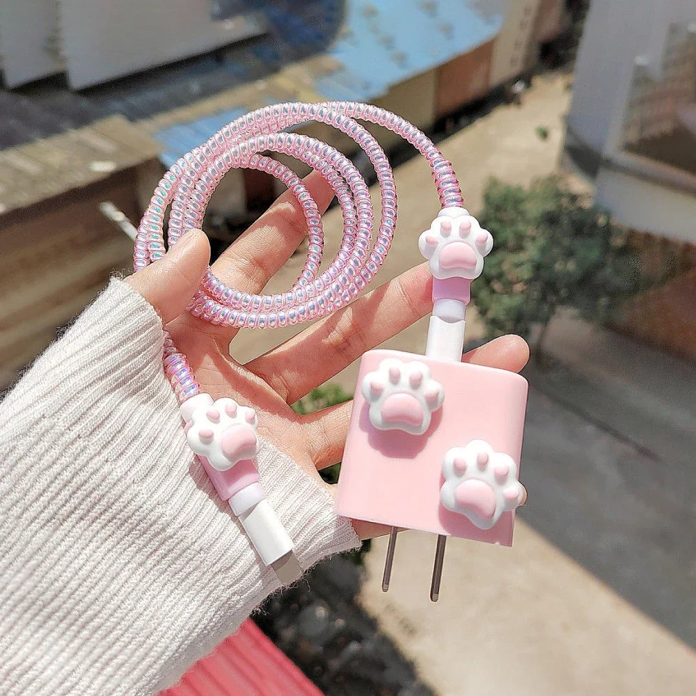 Kawaii-Cat-Paw-Cable-Organizer-Adapter-Charger-Cable-Wrap-Protector ...