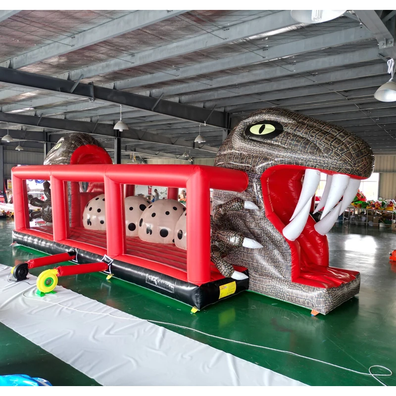 Dinosaur Design Inflatable Obstacle Course Inflatable Castle Sports ...