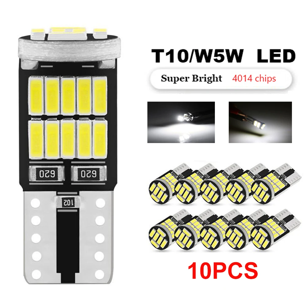 10Pcs-T10-W5W-168-194-Led-Canbus-Car-Interior-Light-T10-26-Smd-4014 ...