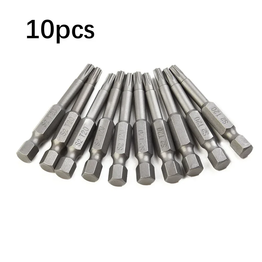 10pcs 50mm Long Torx T20 Screwdriver Bit 1/4 Inch Hex Shank Hexagon ...
