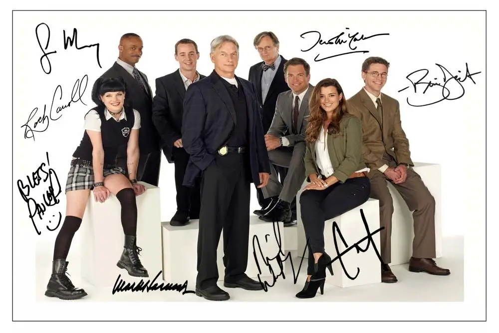 NCIS CAST AUTOGRAPH SIGNED Art Film Print Silk Poster Home Wall Decor ...