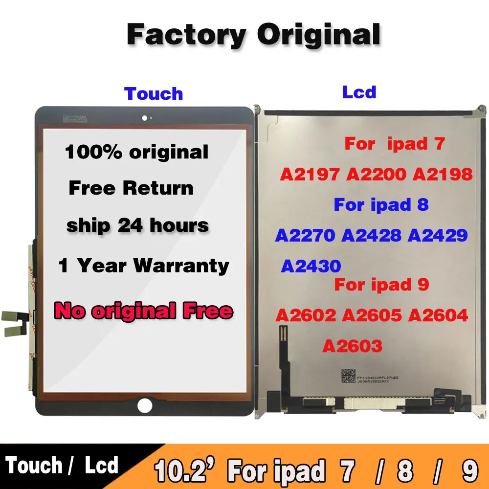 Original Refurbish 10.2' Display For Ipad 7th Gen A2197 A2198 Touch ...