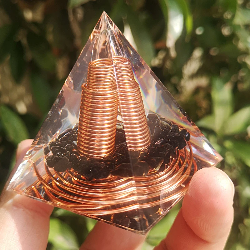 Natural Crystals Orgonite Pyramid Energy Generator Orgone Healing Reiki ...