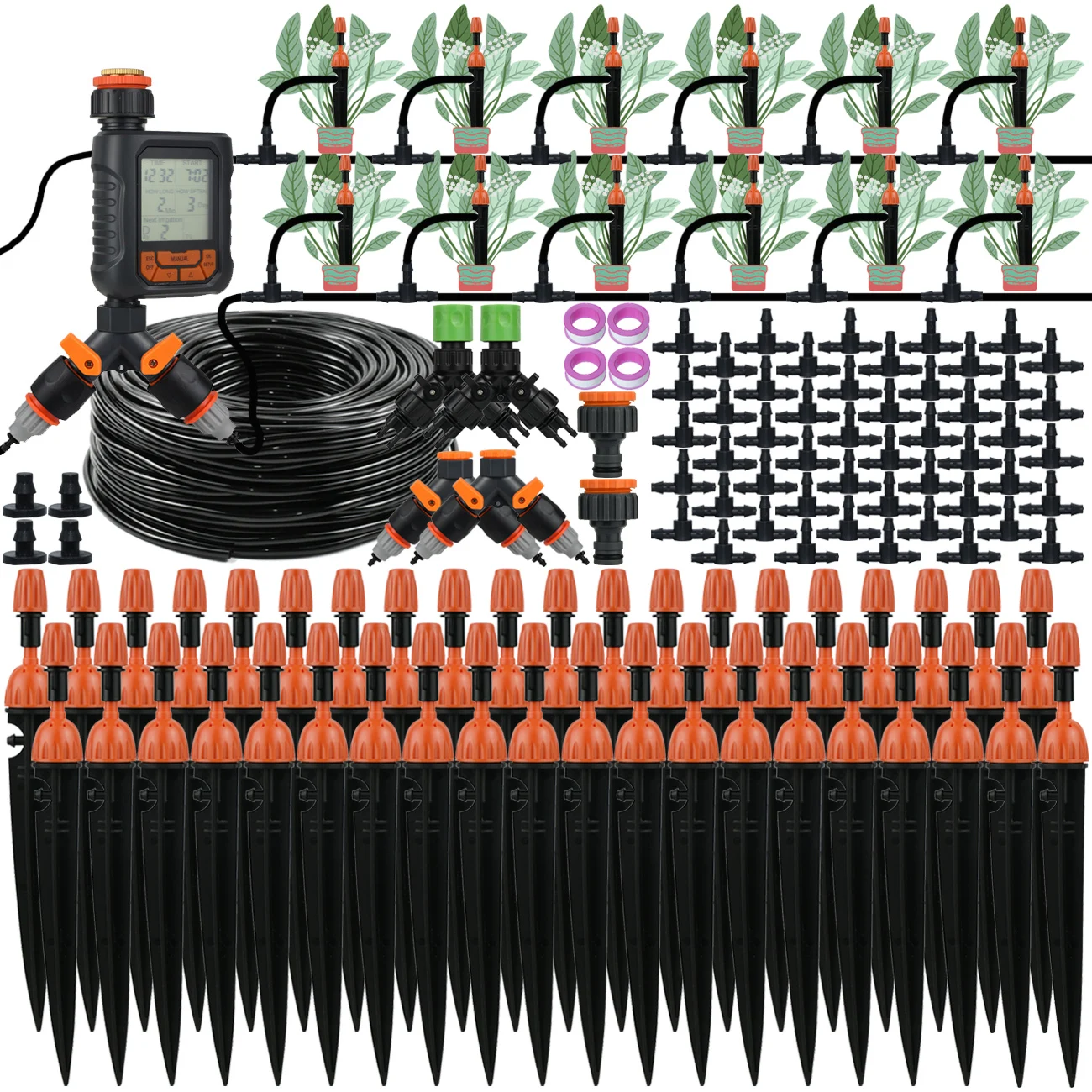 KESLA Garden Micro Drip Irrigation System Kit 1/4'' Dripper Sprinkler ...