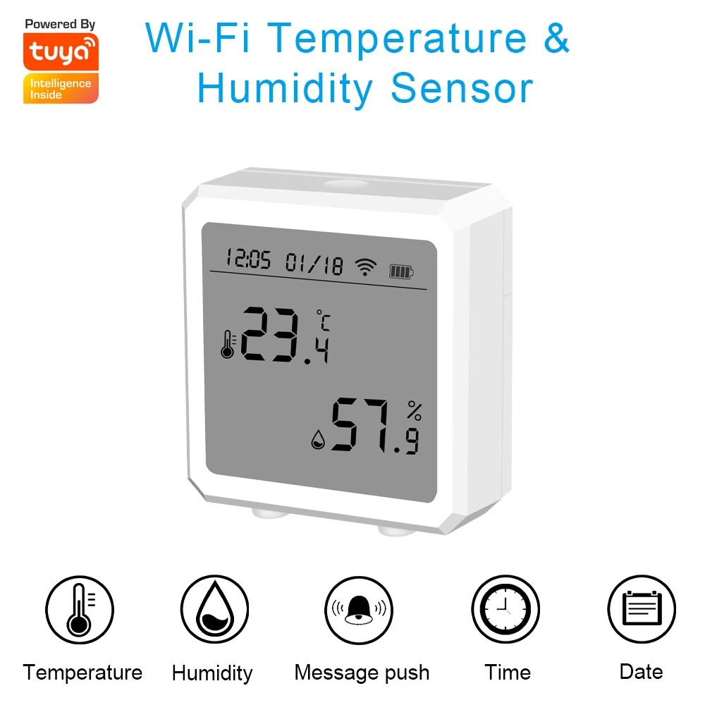 WIFI-Temperature-and-Humidity-Sensor-Indoor-Tuya-Smart-Hygrometer ...