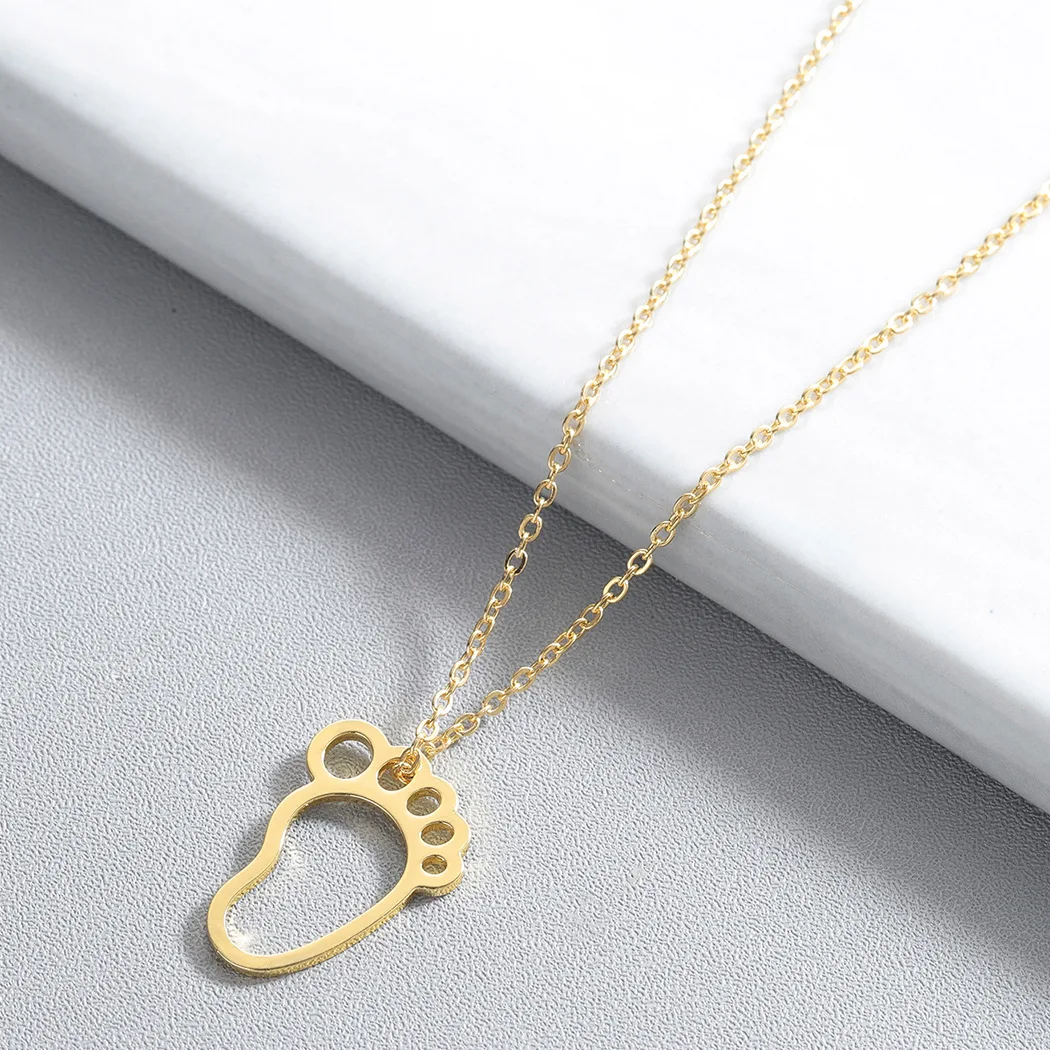 Nedar-Lovely-Baby-Foot-Feet-Pendant-Necklace-Footprint-Stainless-Steel ...