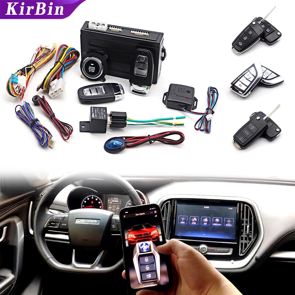 Universal Car Alarm Keyless Entry System Smart APP Start Stop System ...