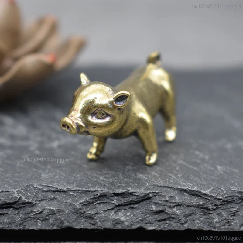 Brass Creative Small Bronze Pig Figurines Chinese Zodiac Pig Ornaments ...