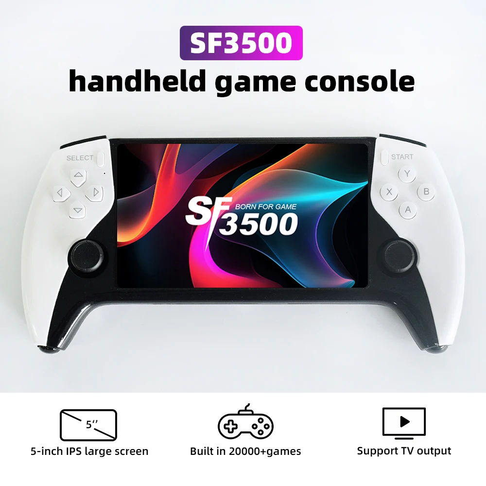 SF3500 handheld game console, 5-inch IPS large screen portable game ...