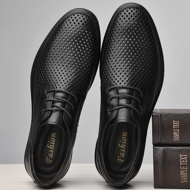 High-Quality-Brand-Men-s-Genuine-Leather-Shoes-Hollow-Breathable-Men-s ...