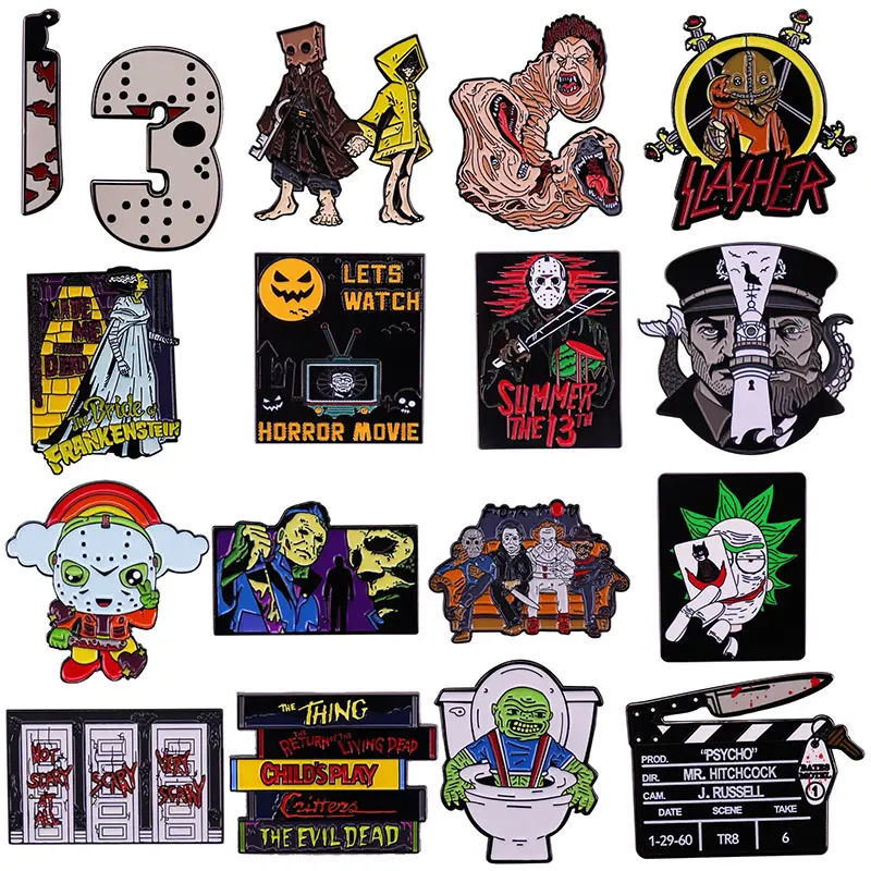 Halloween-Horror-Enamel-Pin-Movie-Badges-Brooch-Metal-Lapel-Pins-for ...