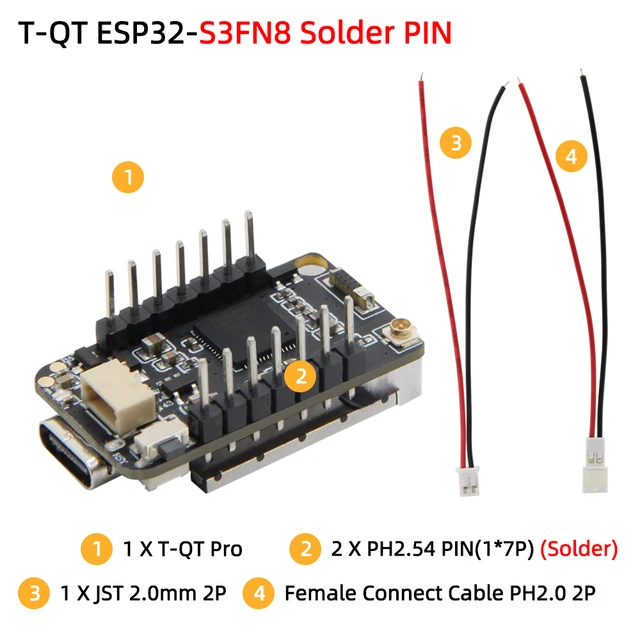 LILYGO® T-QT Pro ESP32-S3 GC9107 0.85 Inch LCD Display Module Development Board WIFI Bluetooth ...