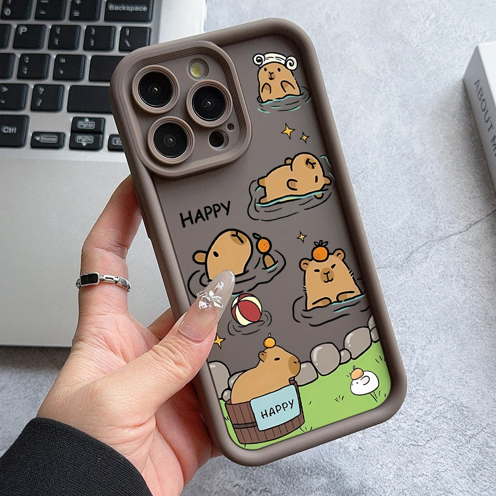 Whimsical Capybara Soft Phone Case with Ladder Lens Design for Redmi ...