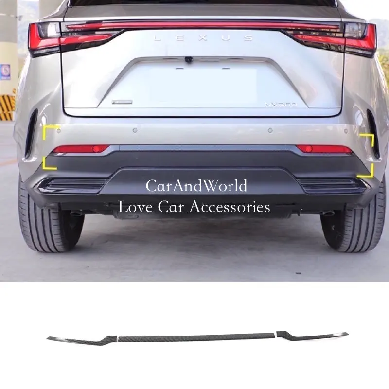 Carbon-Fiber-Rear-Tail-Bumper-Fog-Light-Strips-Cover-Trims-Car-Garnish ...