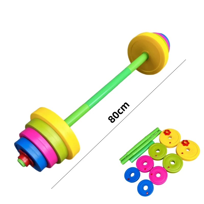 Children-dumbbell-detachable-long-barbell-child-boy-girl-plastic-filled ...