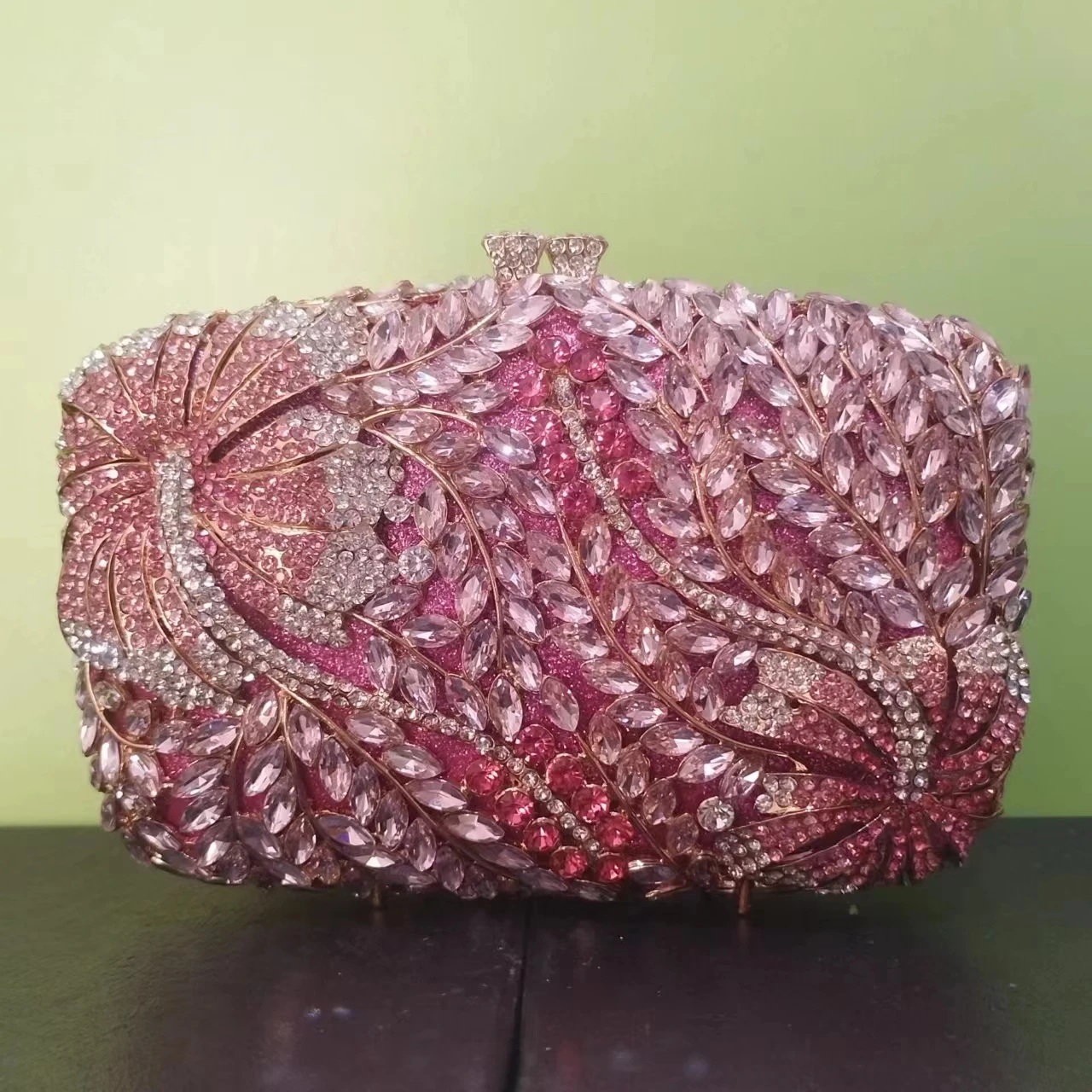 XIYUAN-Lady-Pink-Gems-Evening-Clutch-Bag-Female-Crystal-Dinner-Party ...