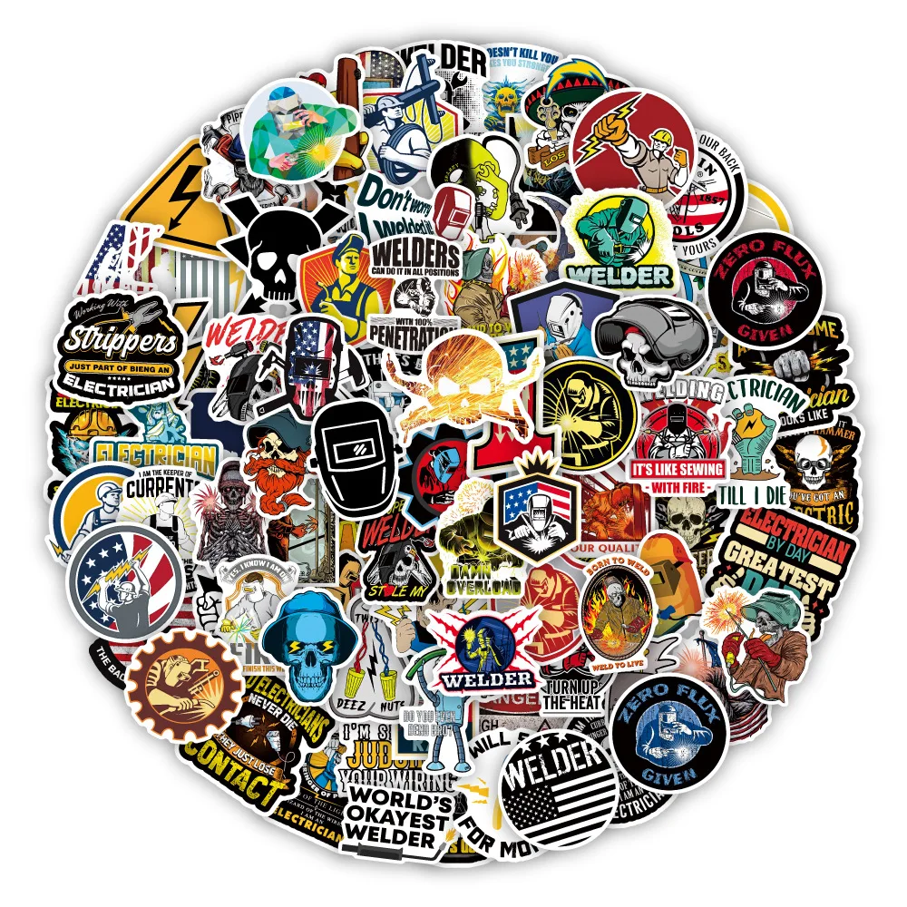 100PCS-Welder-Pvc-Waterproof-Stickers-for-DIY-Wall-Car-Bike-Helmet ...