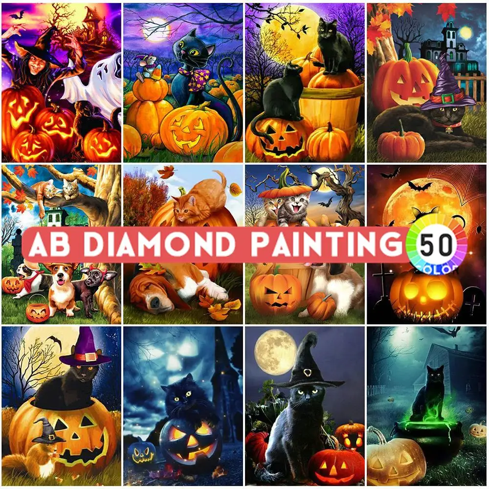 AB-Drills-Diamond-Painting-Embroidery-Halloween-5D-DIY-Set-Cartoon ...