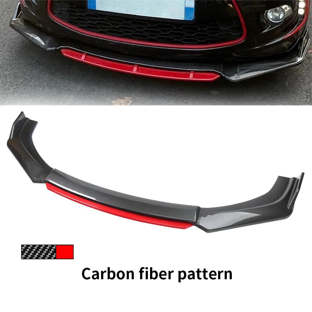 4PCS Universal Car Front Bumper Lip Body Kit Spoiler Canard Splitter ...