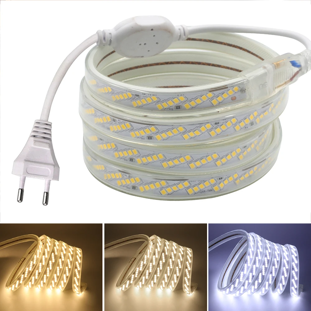 Strisce-luminose-a-LED-Super-luminose-AC-220V-impermeabile-SMD-2835 ...