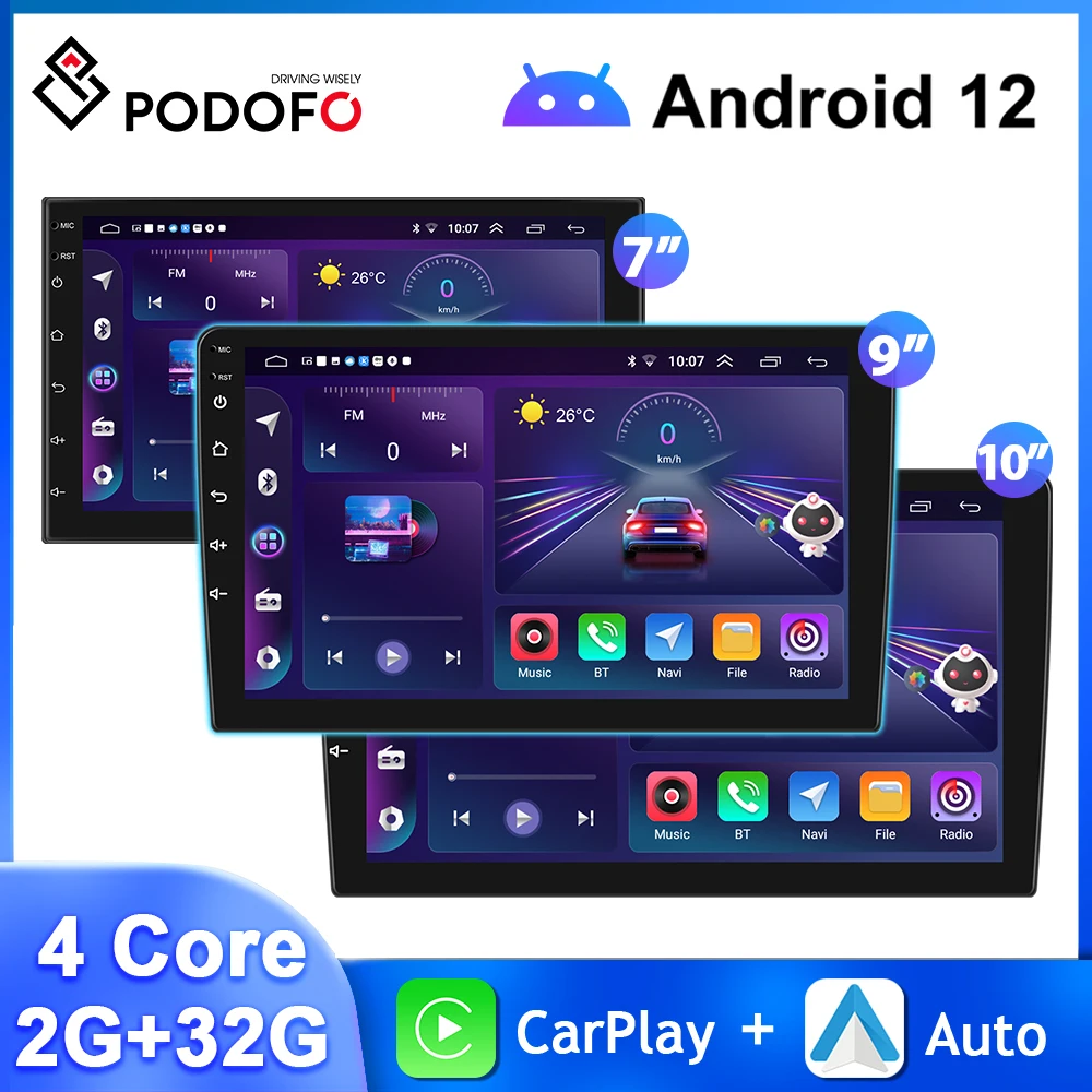 Podonuremberg-autoradio Android 12 Mirror Link, Carplay Auto, Bluetooth, Wifi, Fm, Stéréo ...