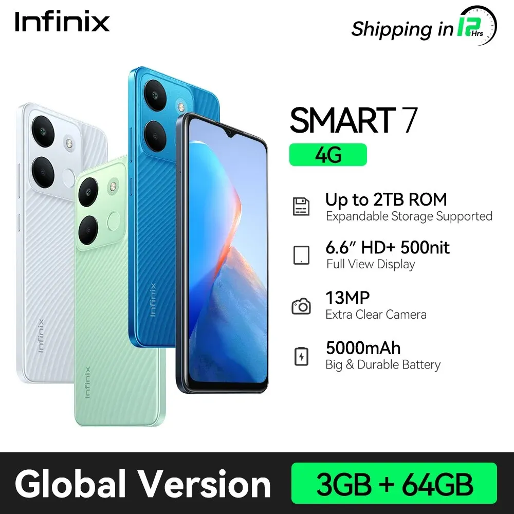 Infinix-Global-Version-Smart-7-4G-Android-12-XOS-Smartphone-6-6-HD ...