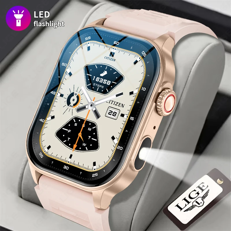 LIGE Smart Watch Women Bluetooth Connect Phone 24 Hour Health ...