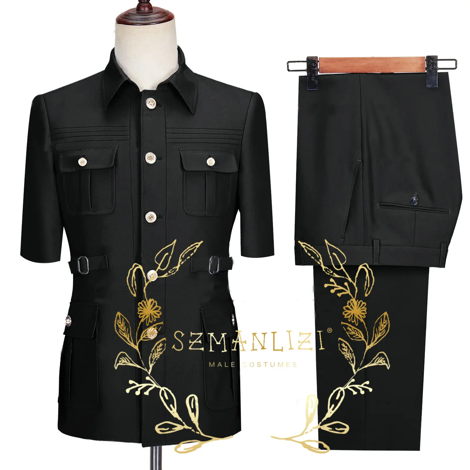 Fashion-Men-Suits-Set-Chinese-Tunic-Suit-Summer-Beach-Wedding-Slim-Fit ...