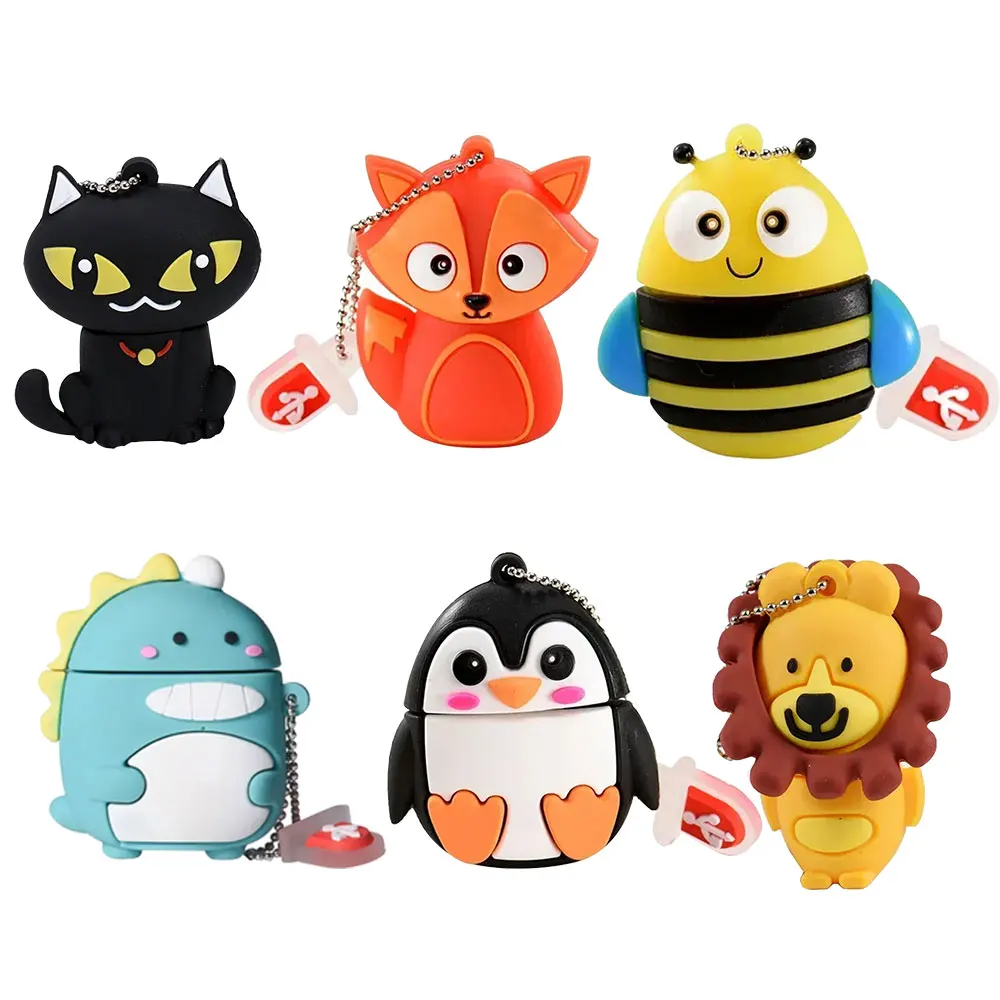 Cute Cartoon USB Stick 128GB Animal Penguin Flash Drive 64GB Cat Owl ...