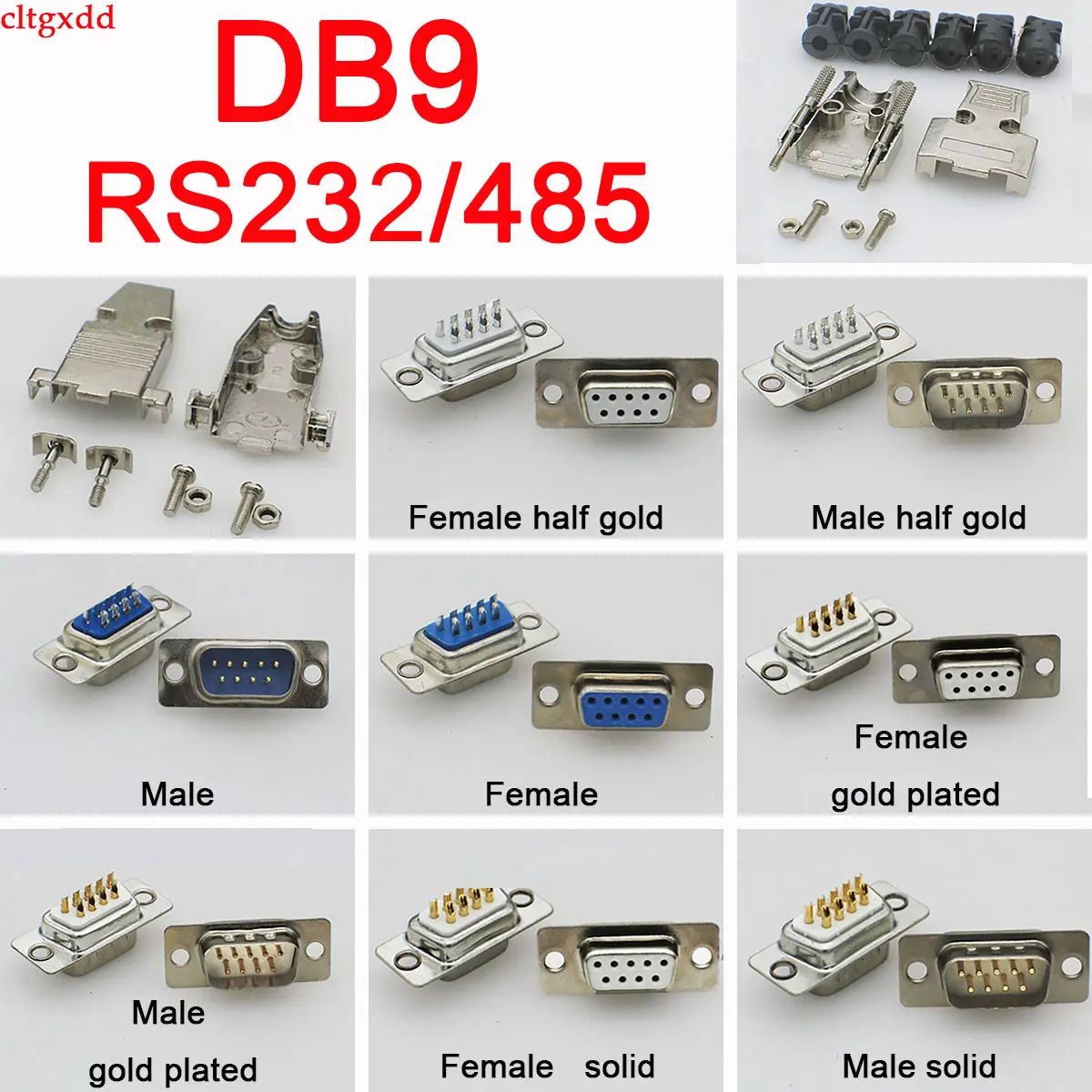 1pcs 산업 등급 Db9 Rs232 485 직렬 포트 플러그 9 핀 D Sub9 커넥터 9p 남성 및 여성 커넥터