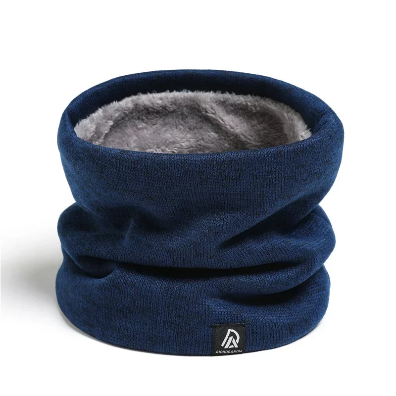 Unisex-Solid-Cashmere-Plush-Warm-Winter-Ring-Scarf-Women-Men-Knitted ...