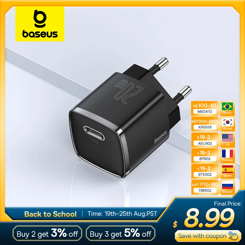 Baseus-USB-Type-C-Charger-20W-Portable-USB-C-Charger-Support-Type-C-PD ...