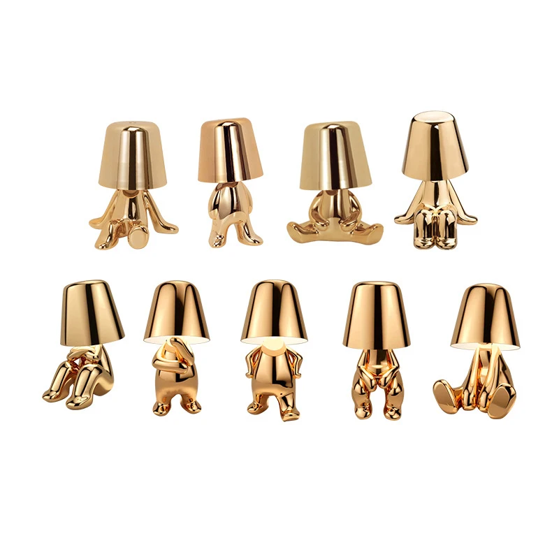Hot-Selling-Thinker-Small-Gold-Statue-Table-Lamp-Bedroom-Charging-Small ...