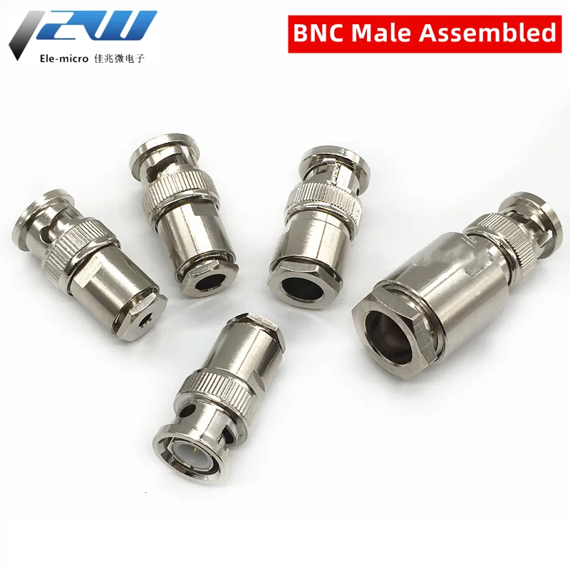 Conector de abrazadera de enchufe macho Q9 BNC, 1 piezas, para RG174, RG316, LMR100, RG58, RG142 ...