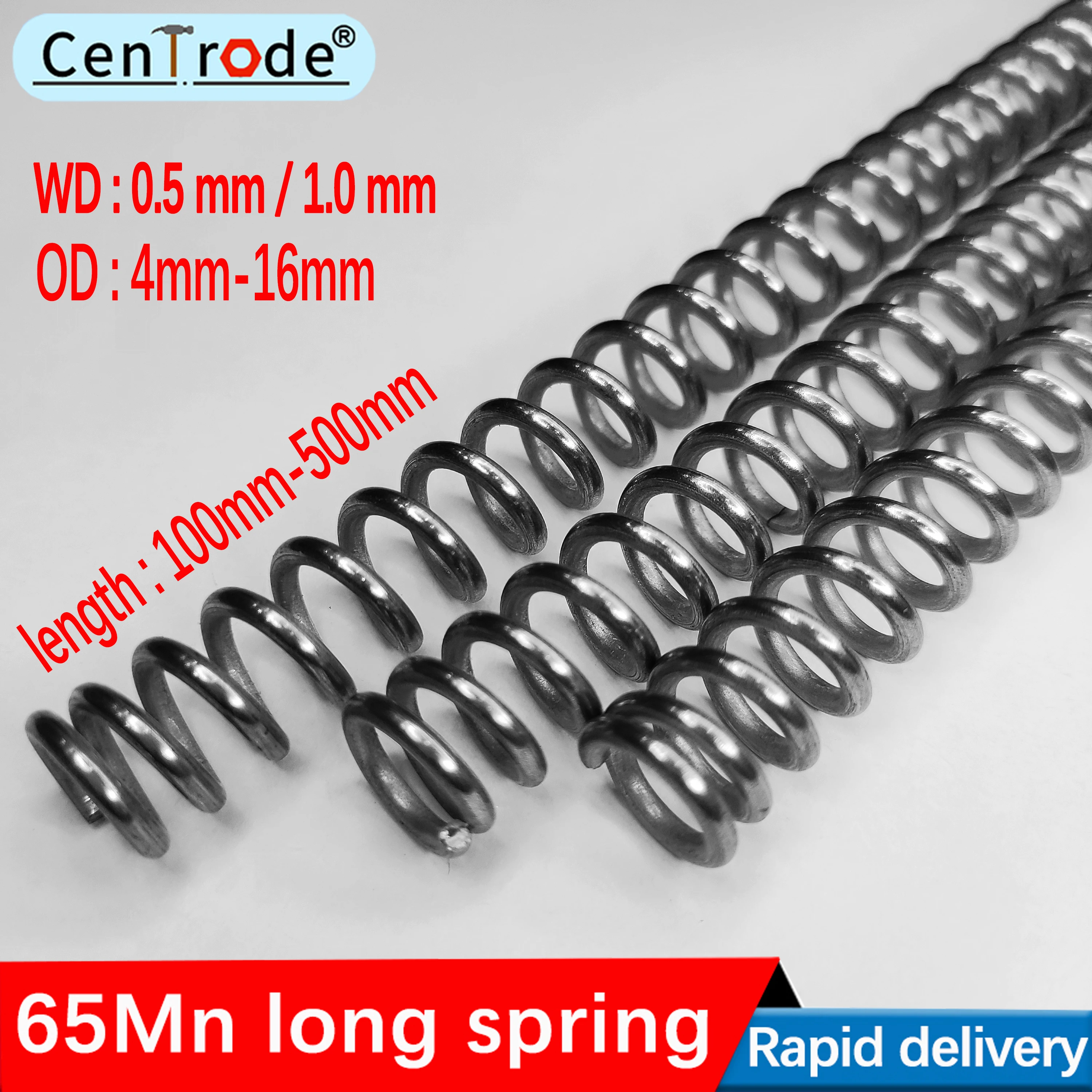 압축 압력 로터 리턴 Cylindroid 헬리컬 코일 기계 압축 스프링 65Mn 스틸 와이어 직경 0.5mm 1.0mm 2Pcs