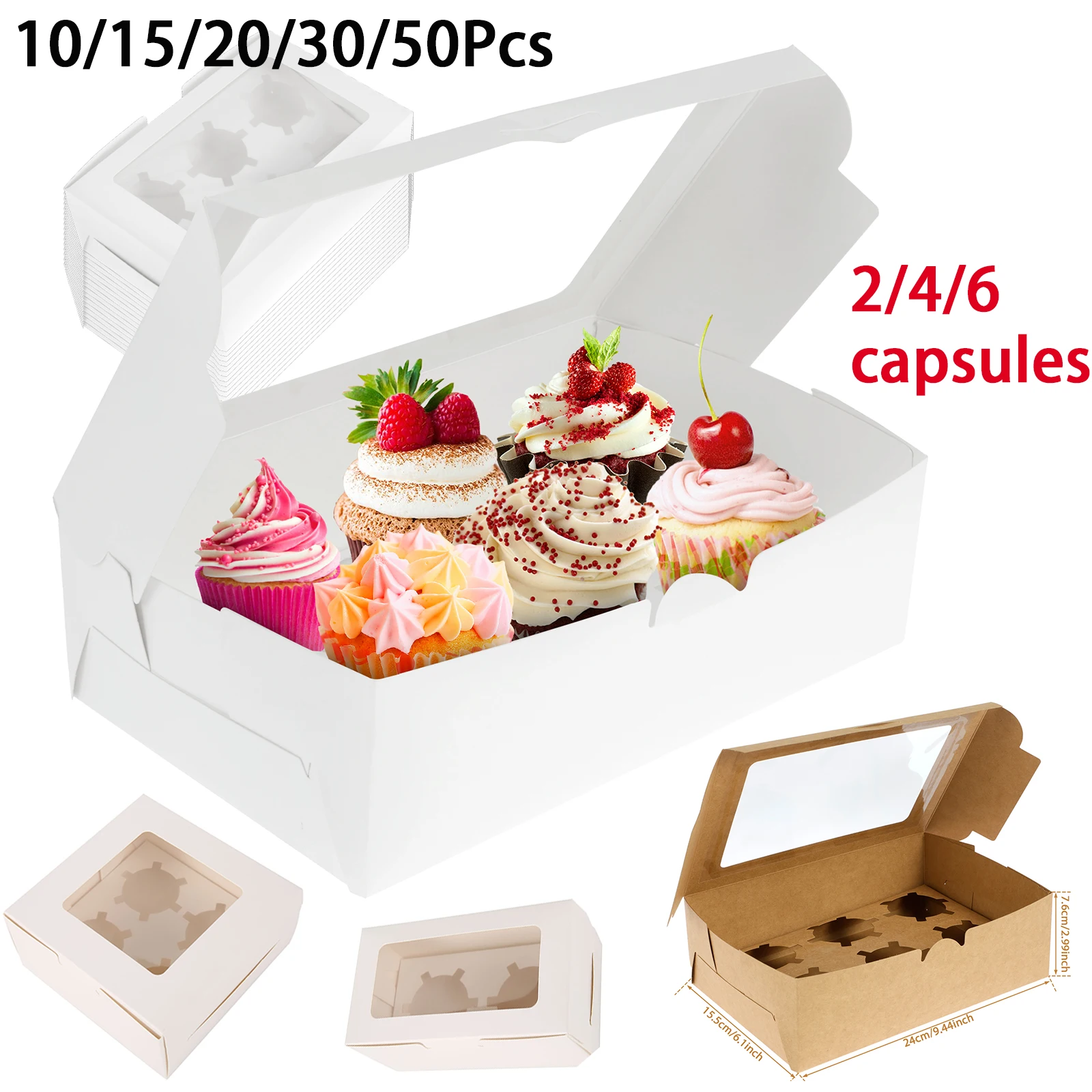 10-50Pcs-Cupcake-Box-Container-Chocolate-Cake-Biscuit-Muffin-Packing ...