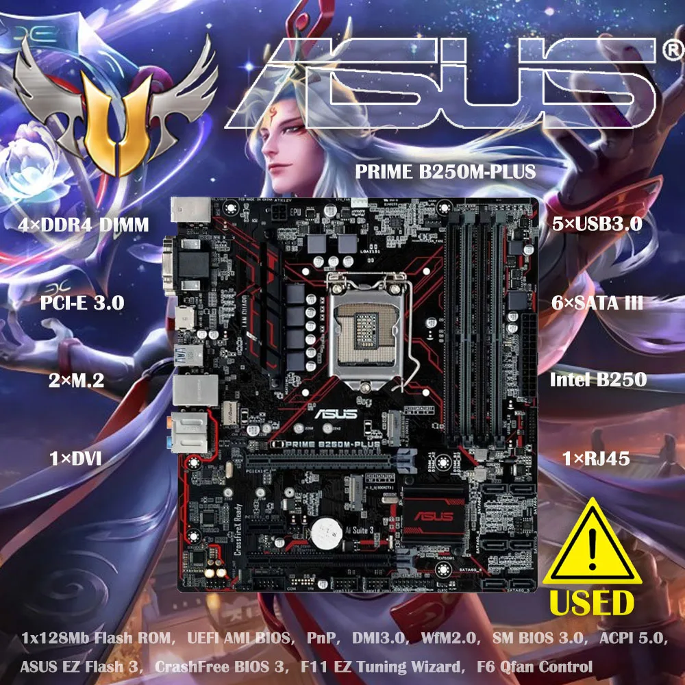 Asus PRIME B250M-PLUS Original Desktop Intel B250 B250M DDR4 Motherboard LGA 1151 i7/i5/i3 USB3 ...