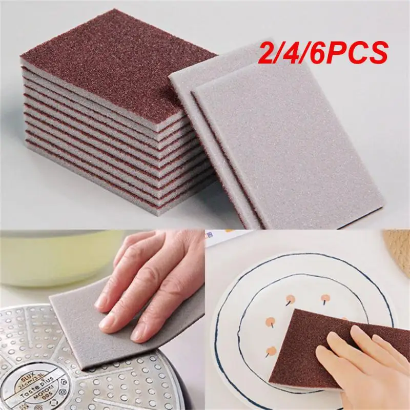 2-4-6PCS-Carborundum-Sponge-Melamine-Emery-Sponge-Pot-Brush-For ...