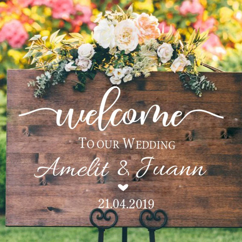 Wall-Sticker-Decortive-Mirror-Welcome-To-Our-Wedding-Stickers-Vinyl ...