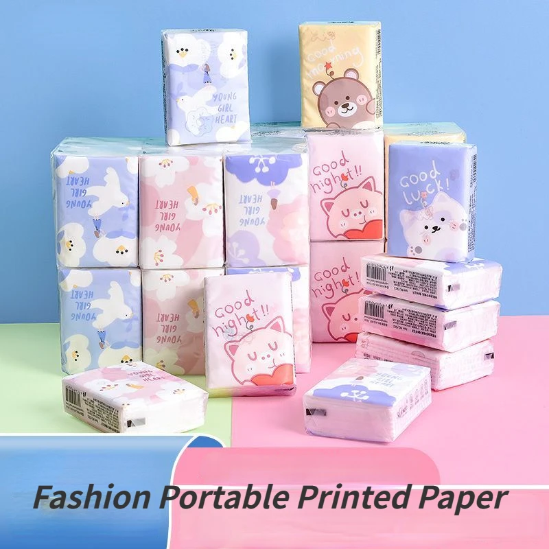 18-Packs-Cute-Cartoon-Bear-Handkerchief-Paper-Portable-Small-Virgin ...