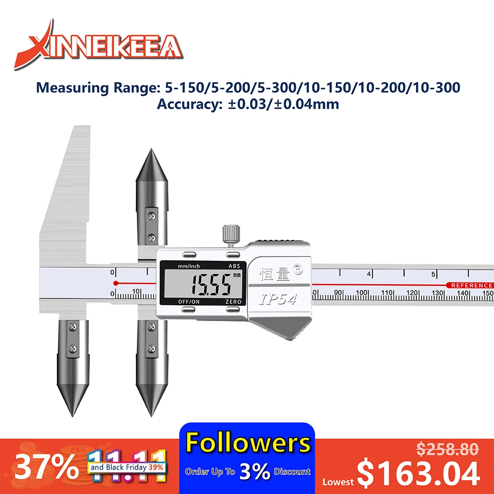 Center-Distance-Digital-Display-Caliper-150mm-200mm-300mm-Edge-To-Hole ...
