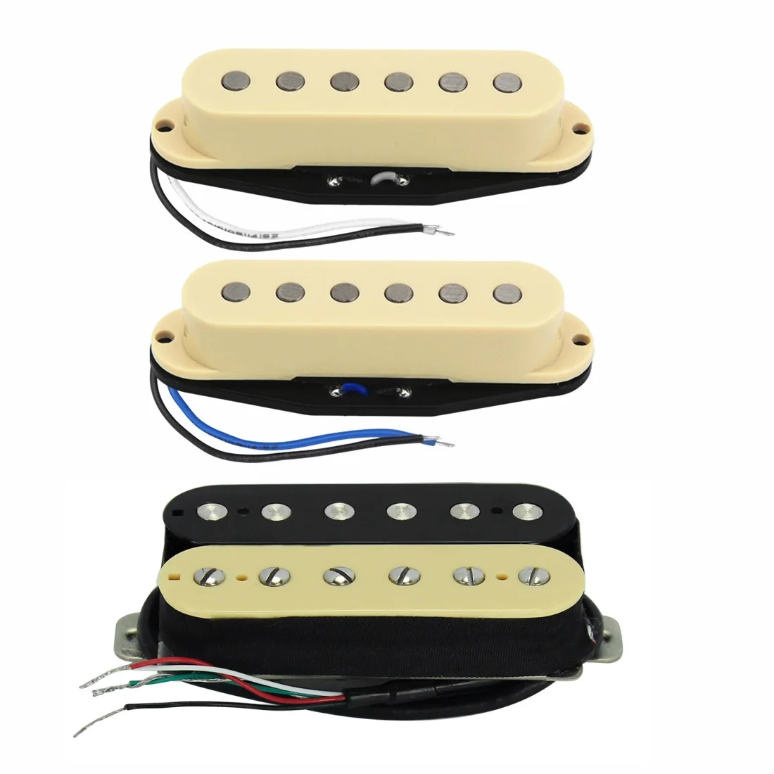 FLEOR Set of Vintage Alnico 5 HSS Pickups Single Coil & Humbucker ...